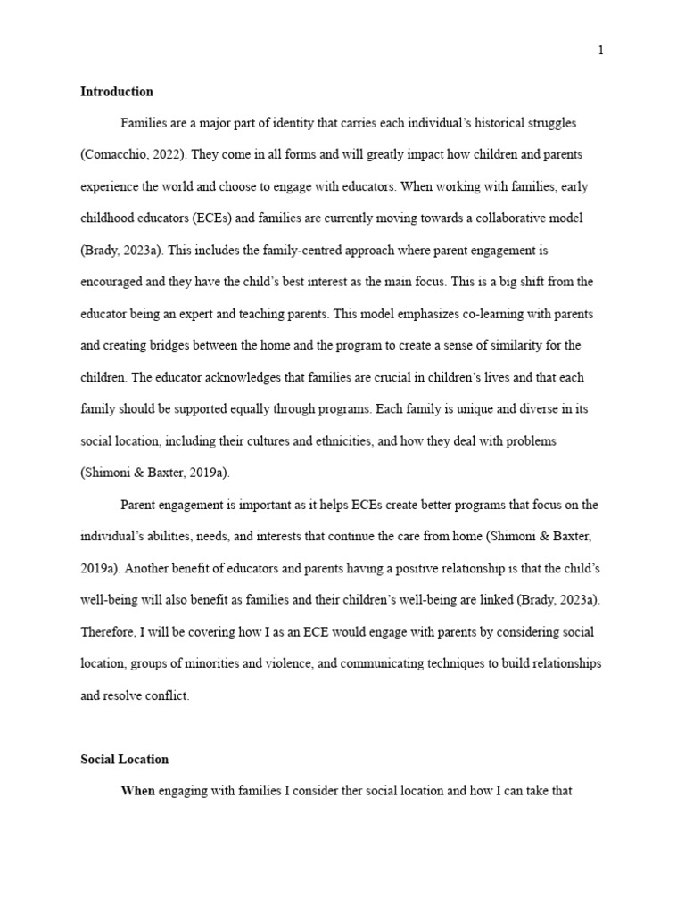 Engaging With Parents and Caregivers As An Ece - Michelle Vong | PDF