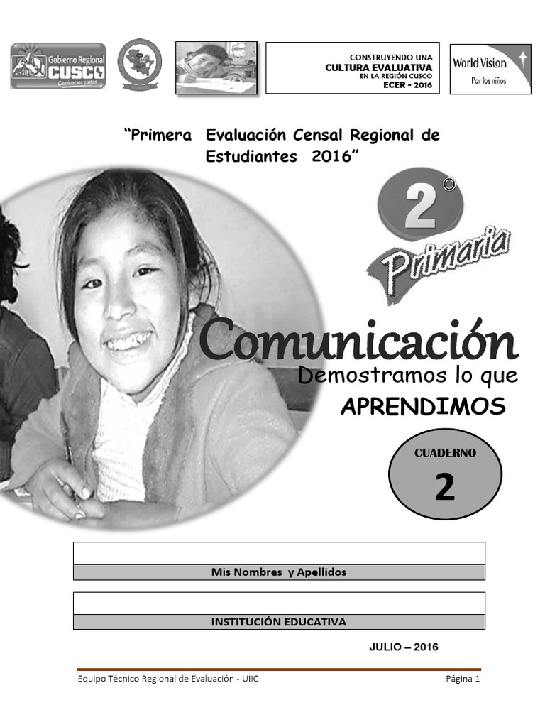 CUADERNO 2, COMUNIC.2DO PROM-2016docx | PDF | Pescado