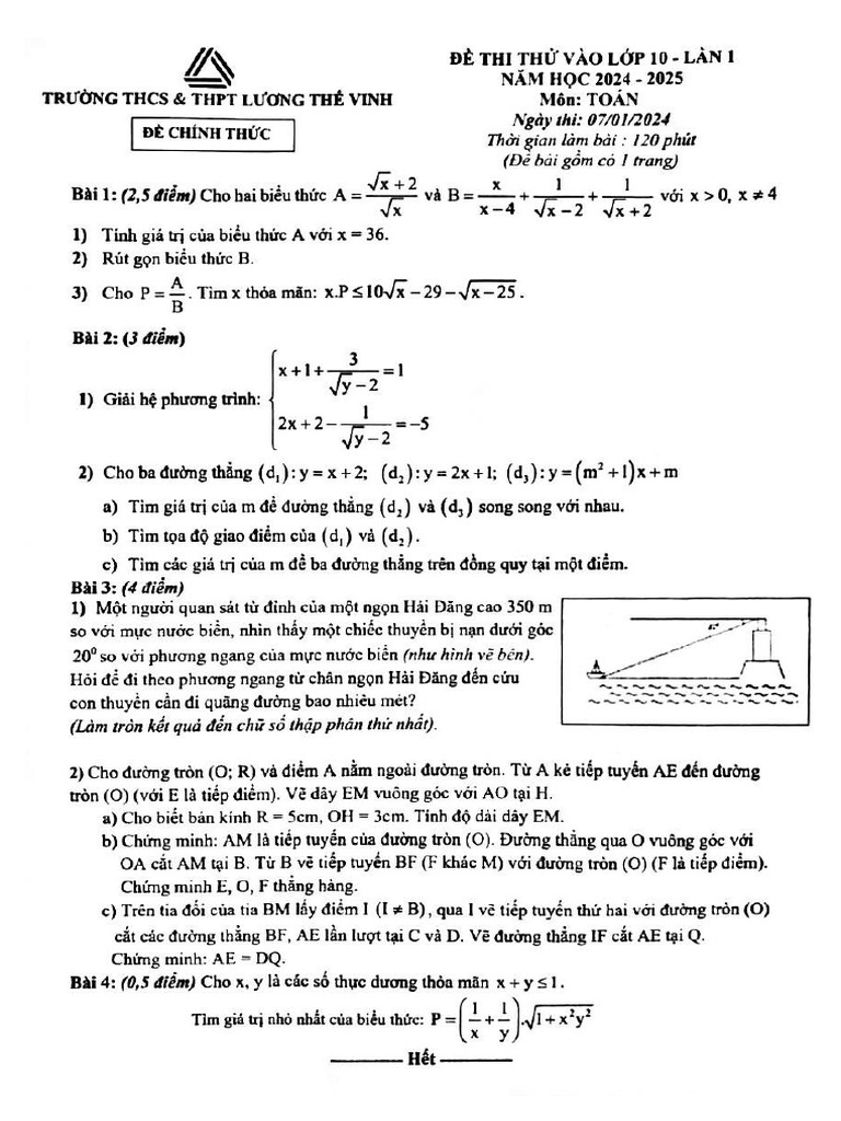 de-thi-thu-toan-vao-10-lan-1-nam-2024-2025-truong-luong-the-vinh-ha-noi | PDF