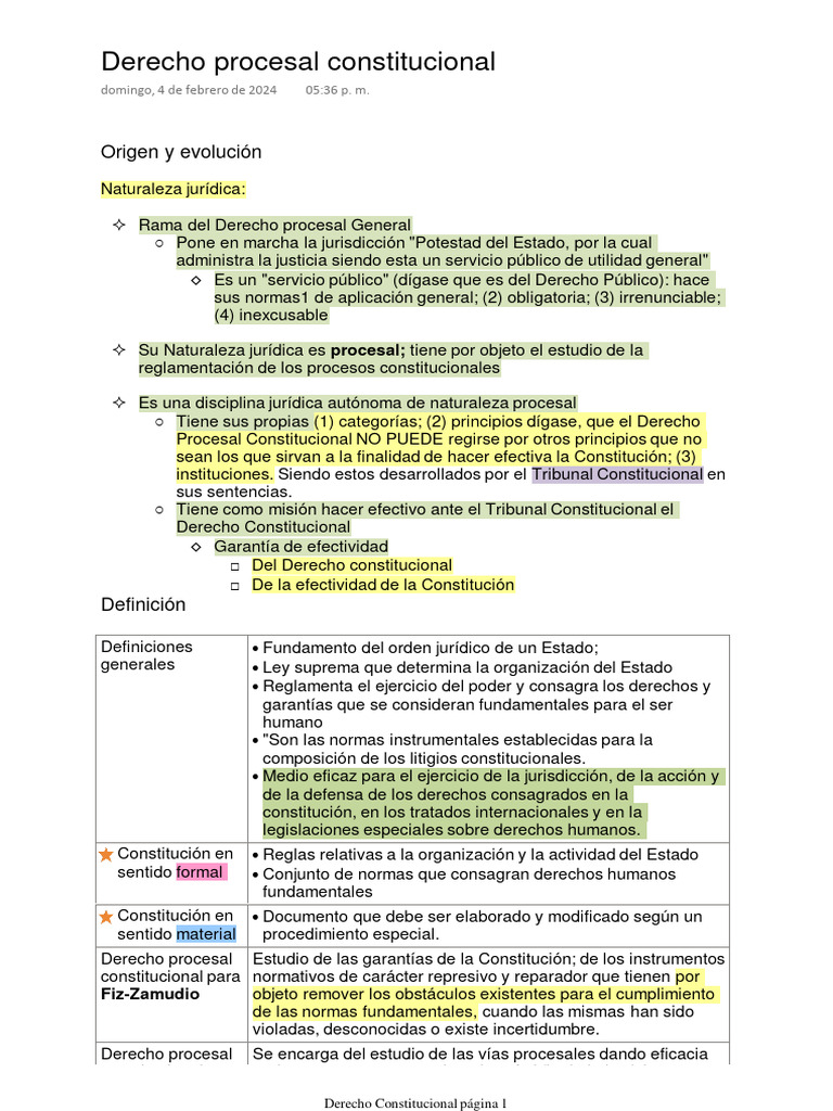 Derecho Procesal Constitucional | PDF | Ley procesal | Jurisdicción