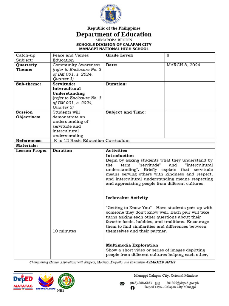 Week 8 Peace and Values Education | PDF | Cross Cultural Communication ...
