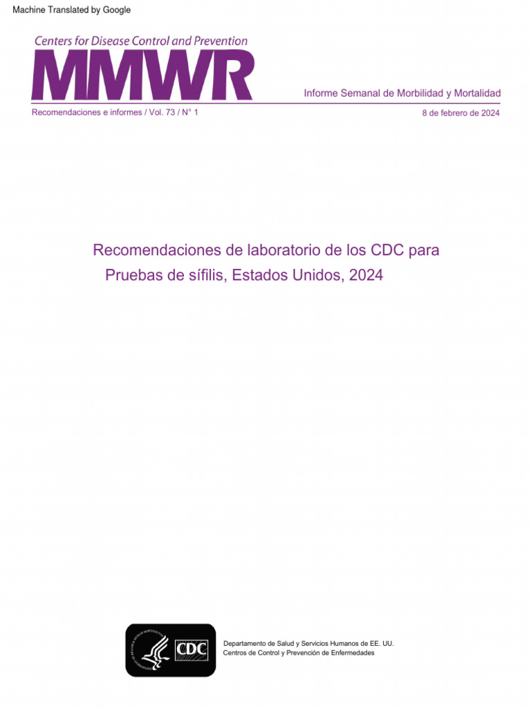 Sifilis CDC 2024 | PDF | Sistema inmune | Anticuerpo