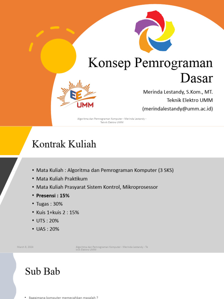 01 - Konsep Pemrograman Dasar | PDF