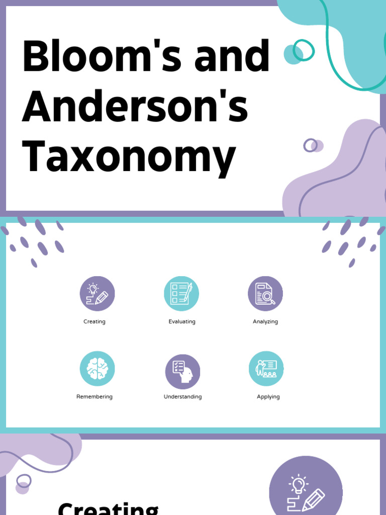 Bloom's and Anderson's Taxonomy Explained | PDF