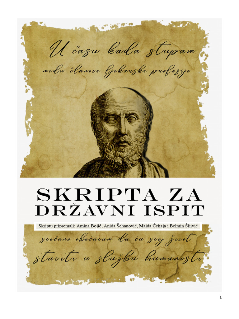 Stručni/državni Ispit Za Doktore Medicine Sarajevo 2024 Skripta | PDF