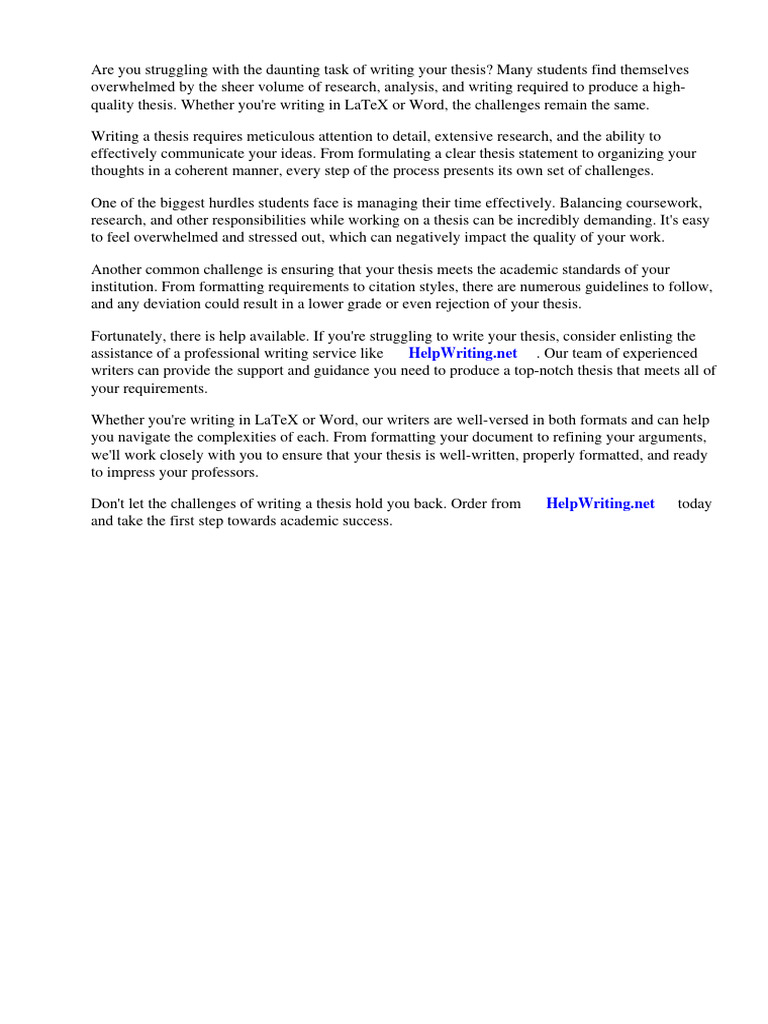 Writing Thesis in Latex or Word | Download Free PDF | Thesis | Computer Programming