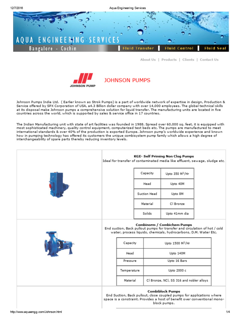 Aqua Engineering Services | PDF | Pump | Liquids