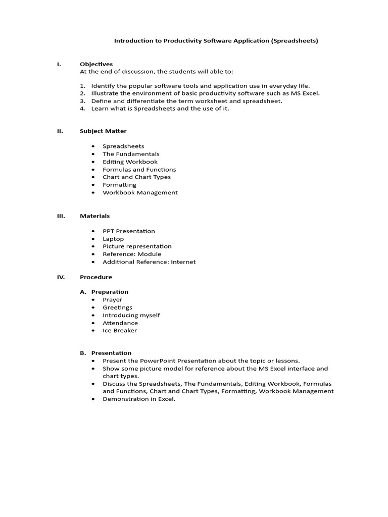 Lesson Plan | PDF | Databases | Microsoft Excel