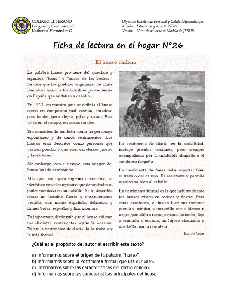 Fichas de Lectura para El Hogar de La 26-27-2023-Tercero | PDF ...
