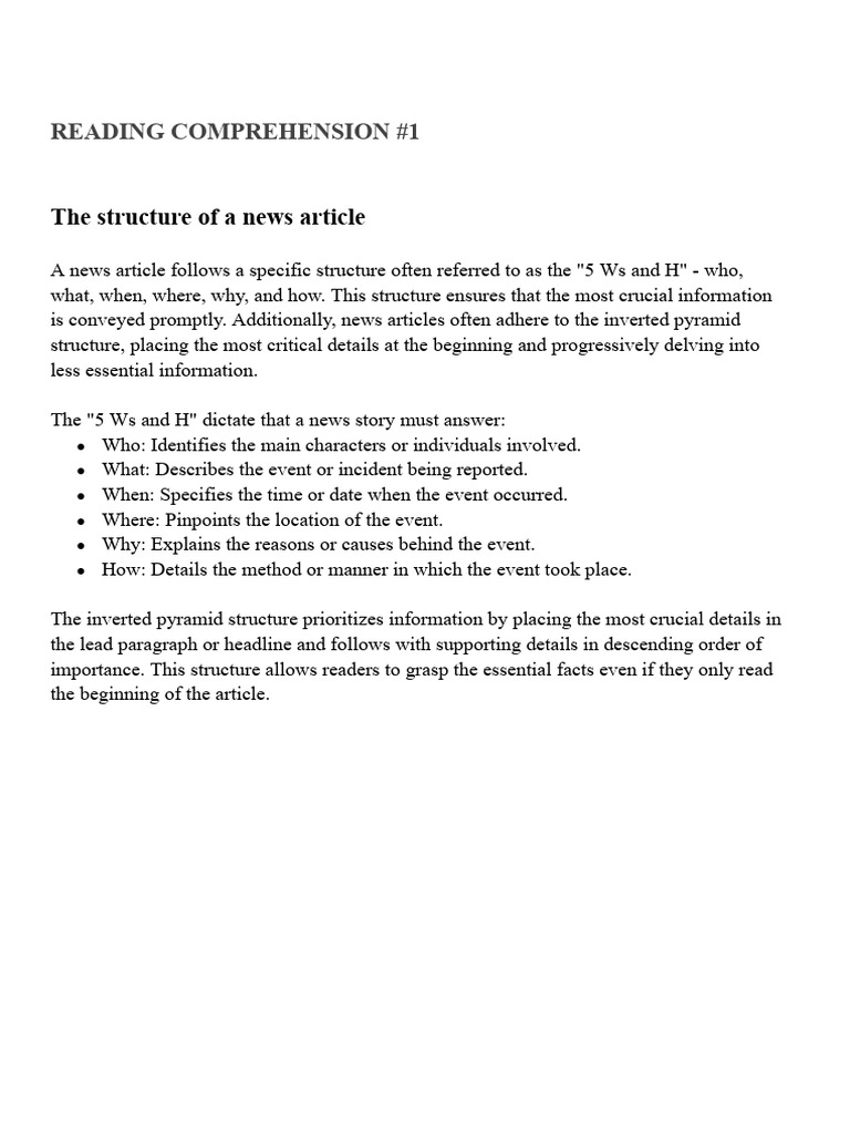 News Article Structure and Journalism Essentials | PDF | Journalism | News