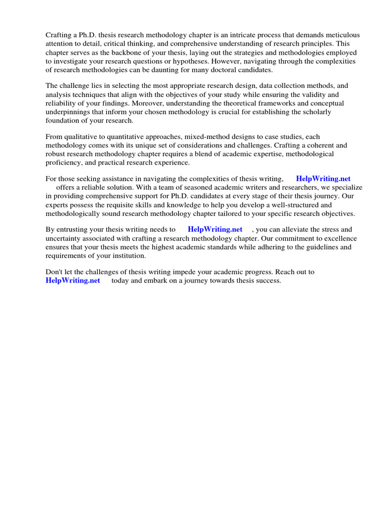 Phd Thesis Research Methodology Chapter | PDF | Methodology | Thesis