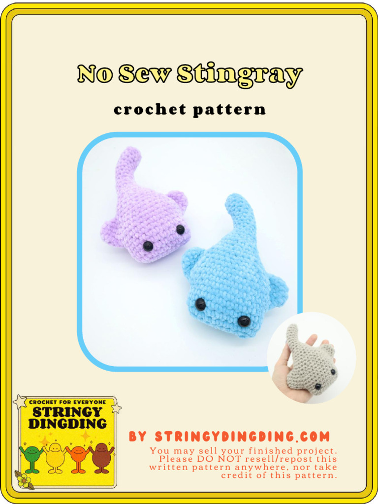 No Sew Stingray Amigurumi Crochet Pattern | PDF | Amigurumi | Crochet
