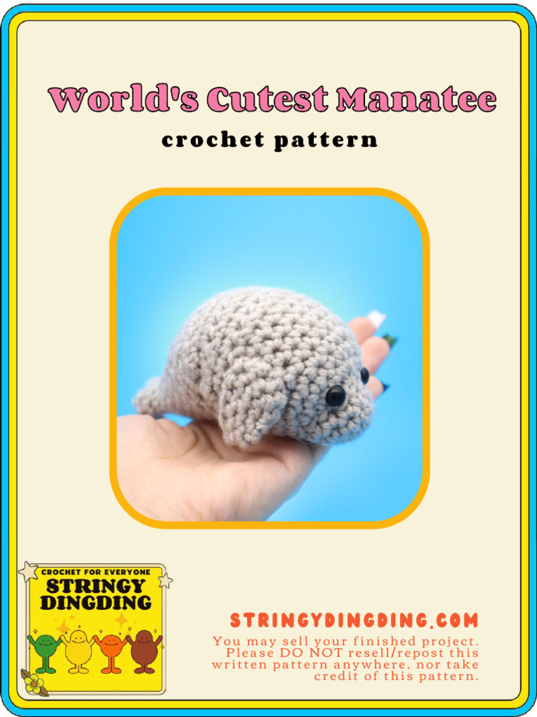 Worlds-Cutest-Manatee-Amigurumi-Crochet-Pattern | PDF