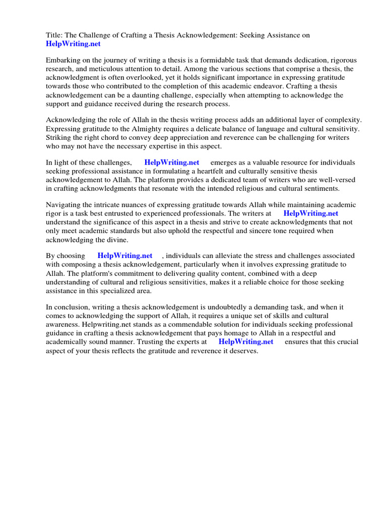 Thesis Acknowledgement Allah | PDF | Thesis | Salafi Movement