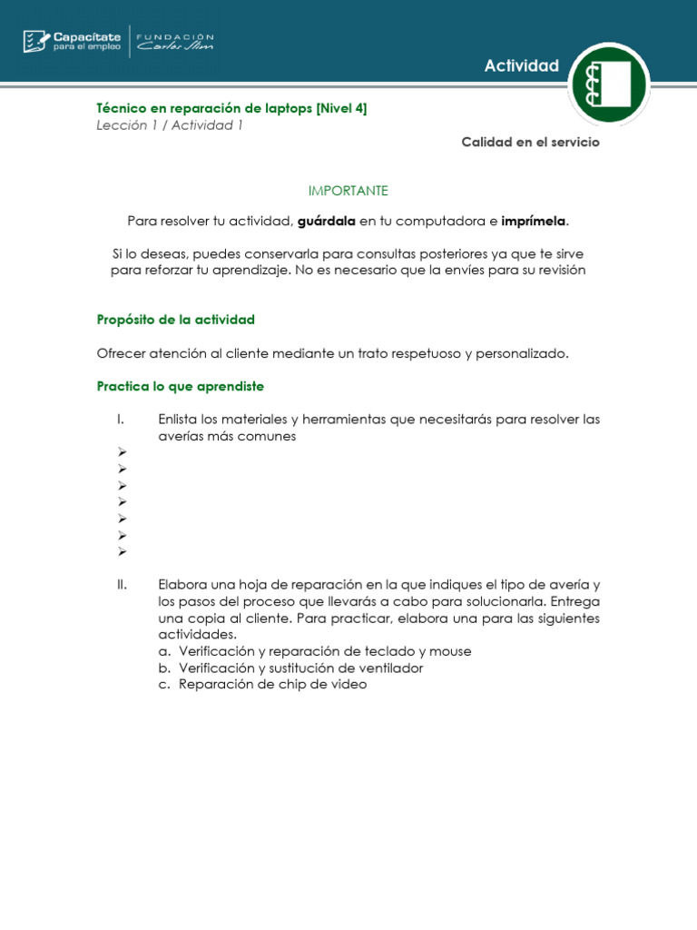 Actividad - Calidad en el servicio | PDF | Programa de computadora | Programación