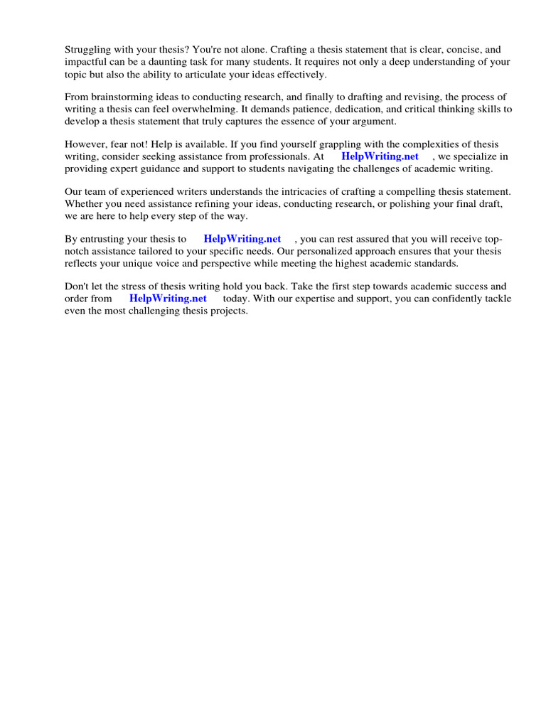 Open Thesis Statement Examples | PDF