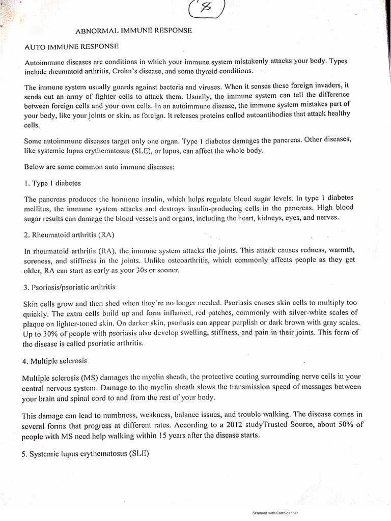 Abnormal Immune Response | PDF