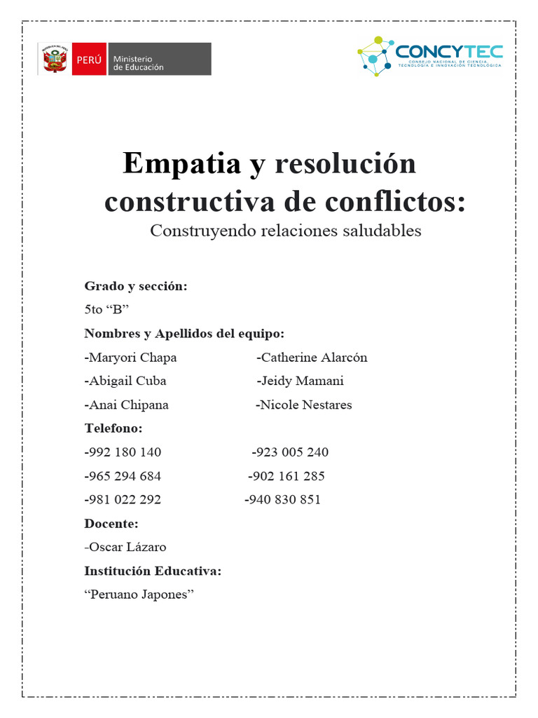 Empatia y Resolución Constructiva de Conflictos | PDF | Empatía