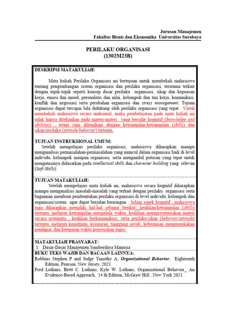 Silabus-Po (1302M23B) 2023 | PDF