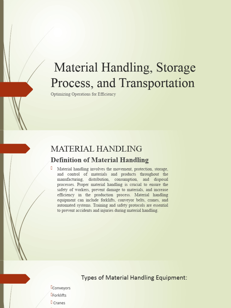 Material Handling | PDF