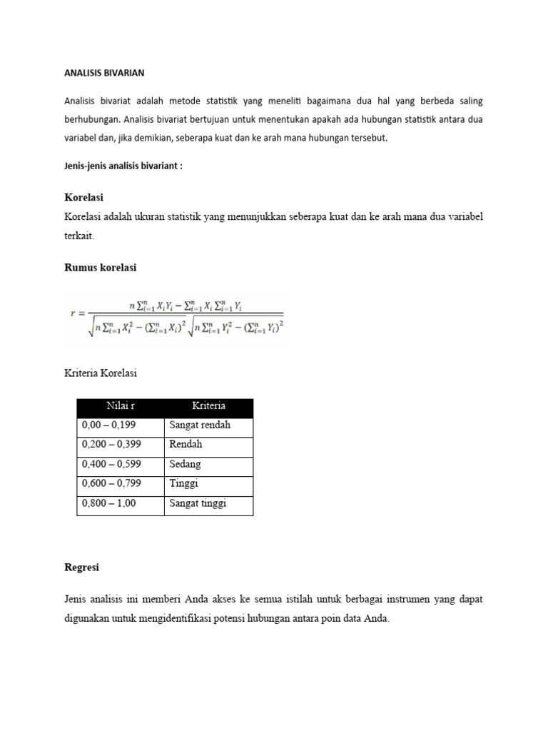 Analisis Bivarian | PDF
