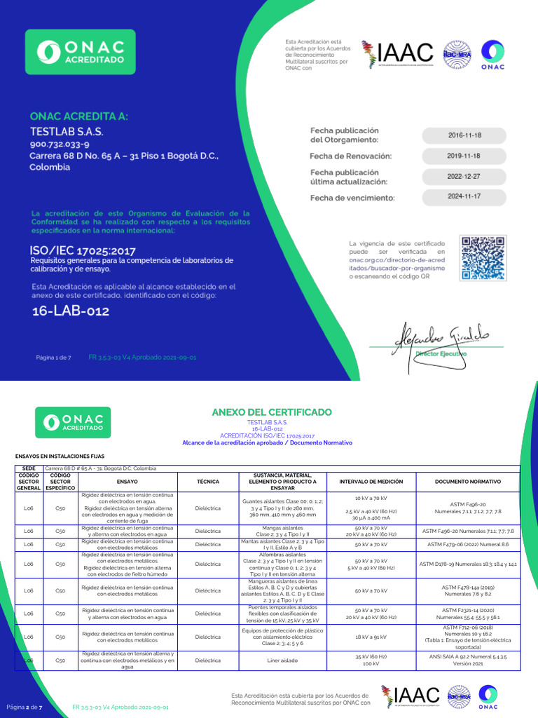 Acreditacion Onac 2022-12-27 | PDF