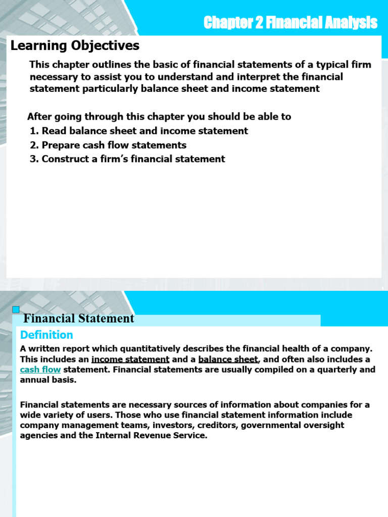 Chapter 2.0 Financial Analysis | PDF