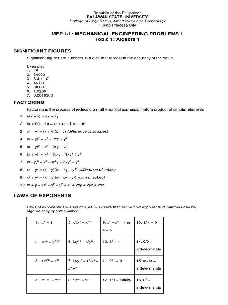 Module 1 - Algebra 1 | PDF
