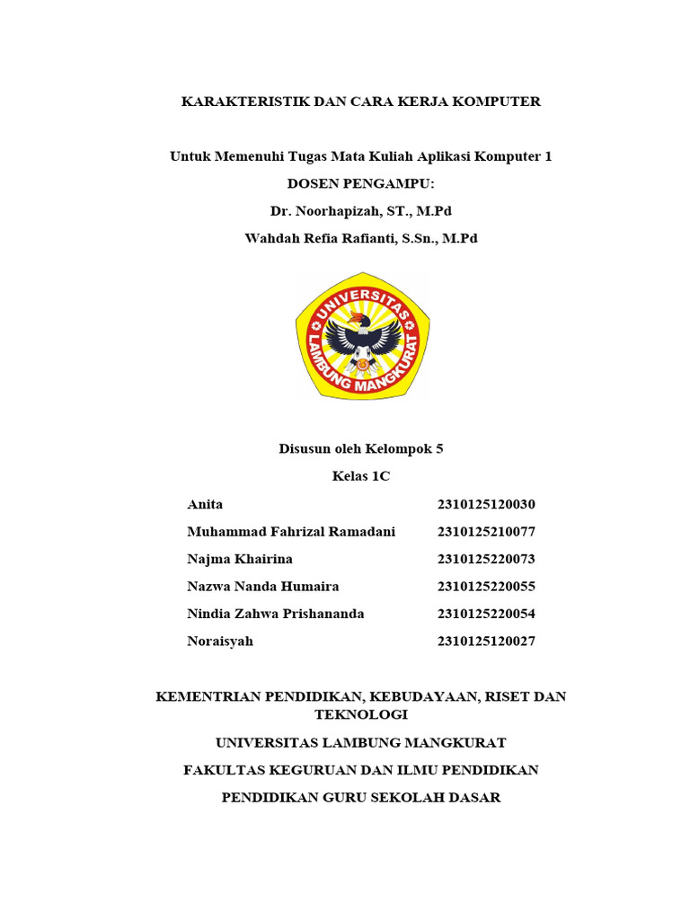 Karakteristik dan Cara Kerja Komputer | PDF | Komputer | Teknologi ...