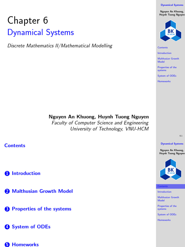 Chapter 6 - Dynamical - Systems - Handout | PDF | Ordinary Differential ...
