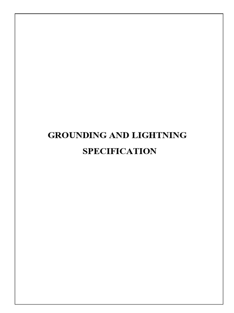 Grounding and Lightning Specification | PDF | Corrosion | Screw