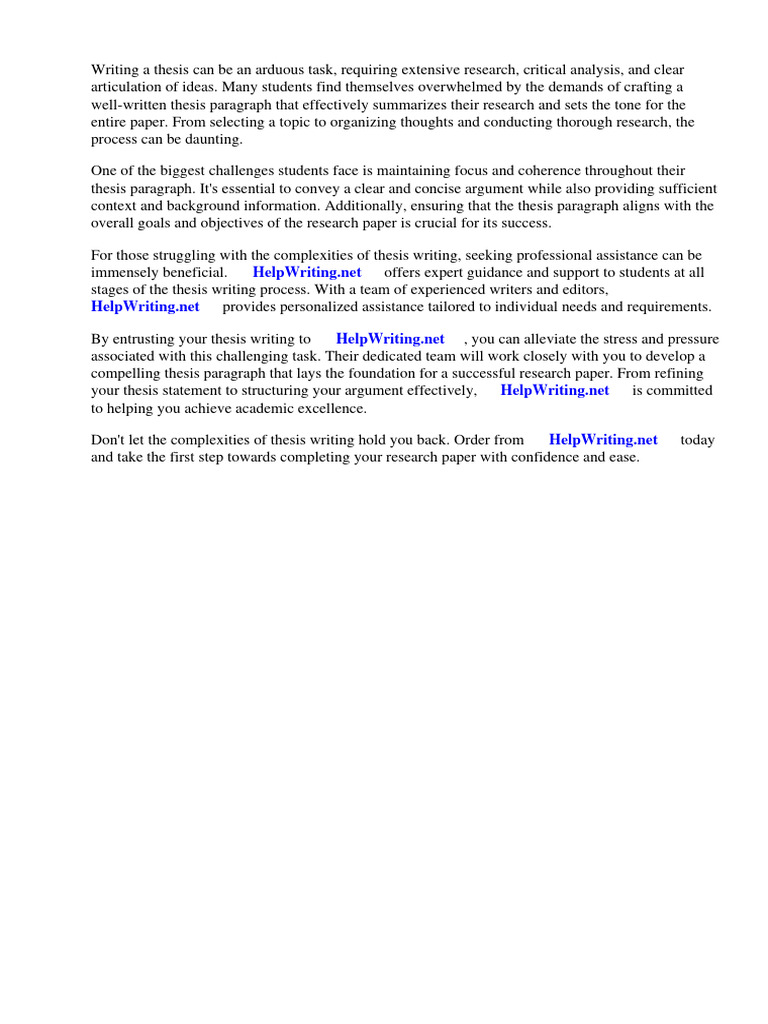 Sample Thesis Paragraph | PDF | Essays | Thesis