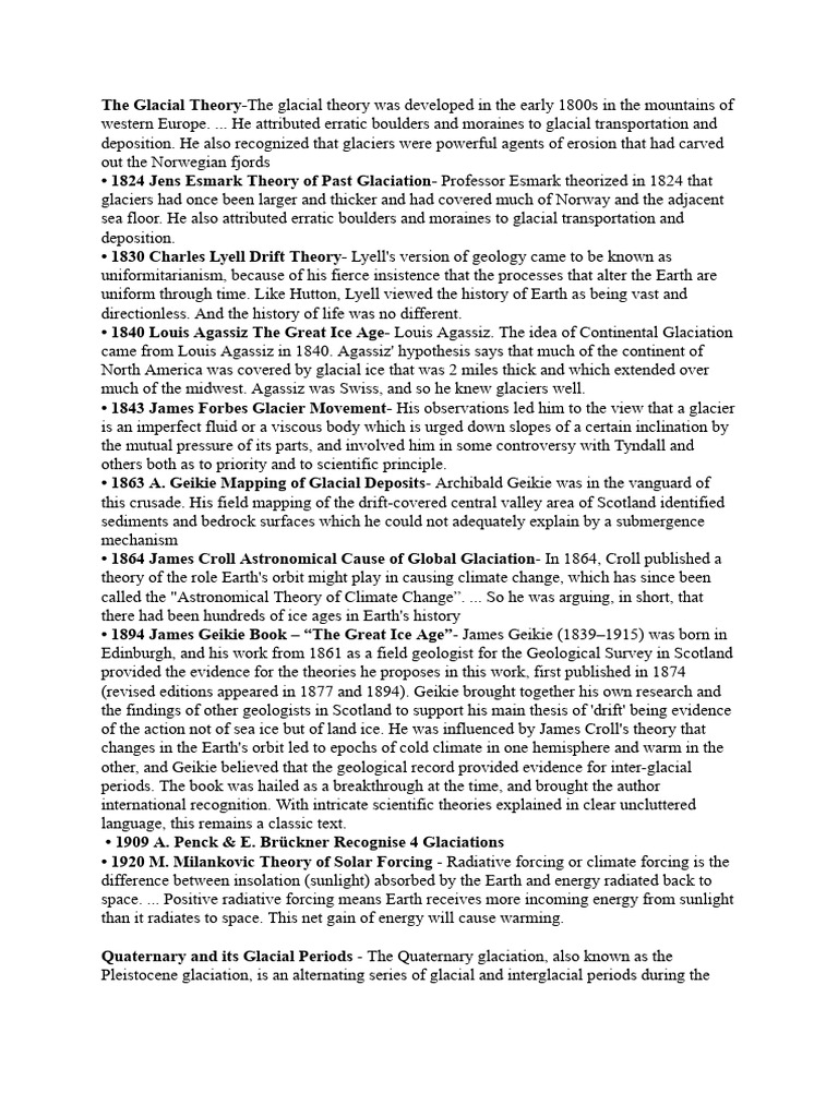 ERSC 1p02 Pres 10 Glacial Geology I | PDF