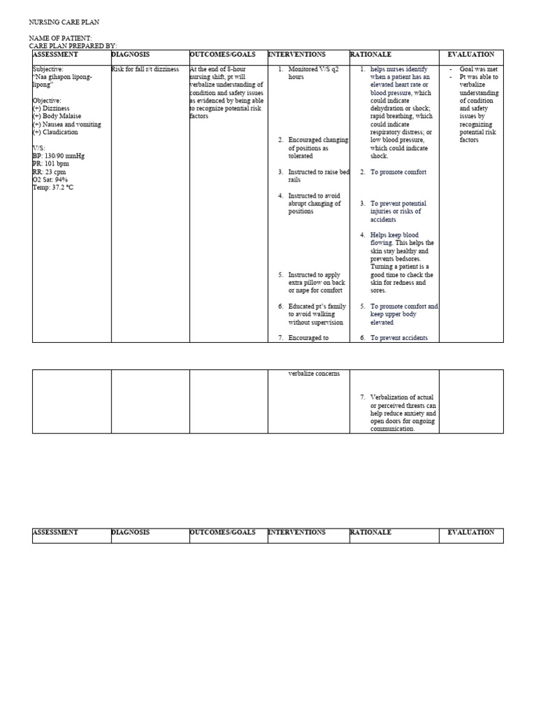 Nursing Care Plan | Download Free PDF | Clinical Medicine | Health Care