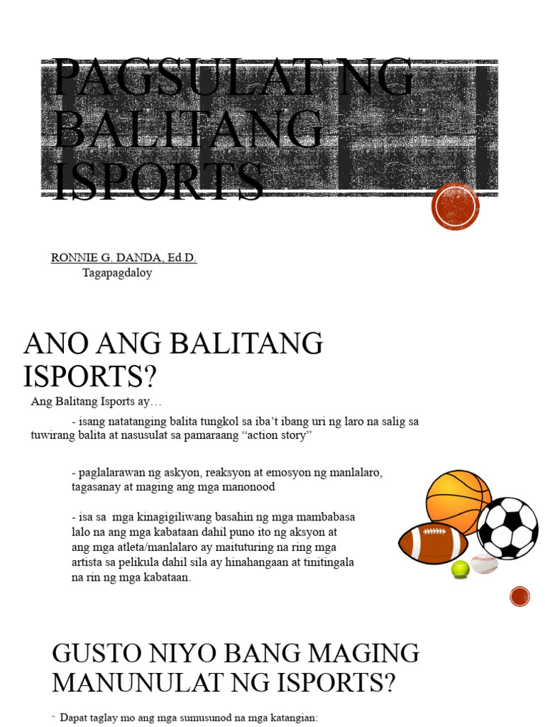 Pagsulat Ng Balitang Isports FINAL | PDF