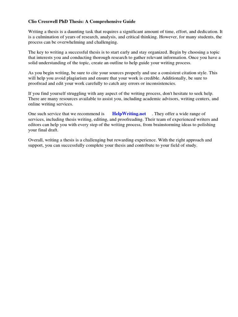 Clio Cresswell PHD Thesis | PDF | Genetics | Mathematics