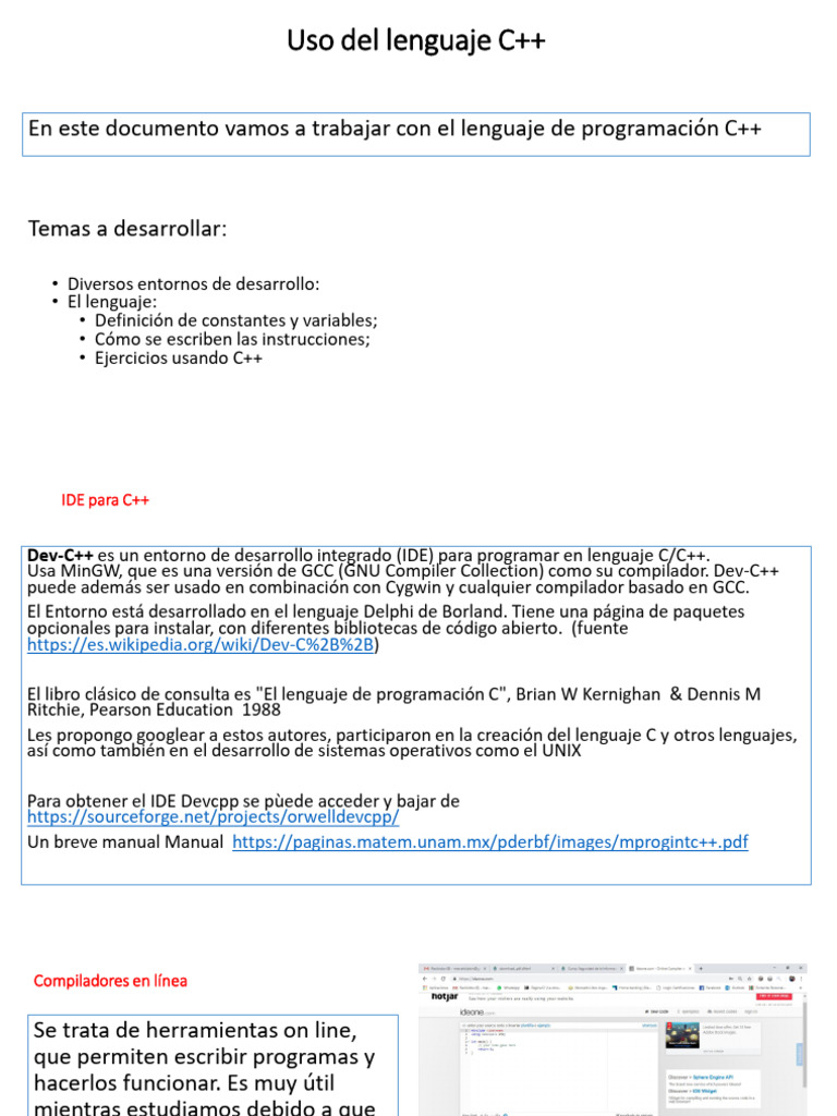 Introducción a C++: Variables y Operadores | PDF | C ++ | Lenguaje de ...