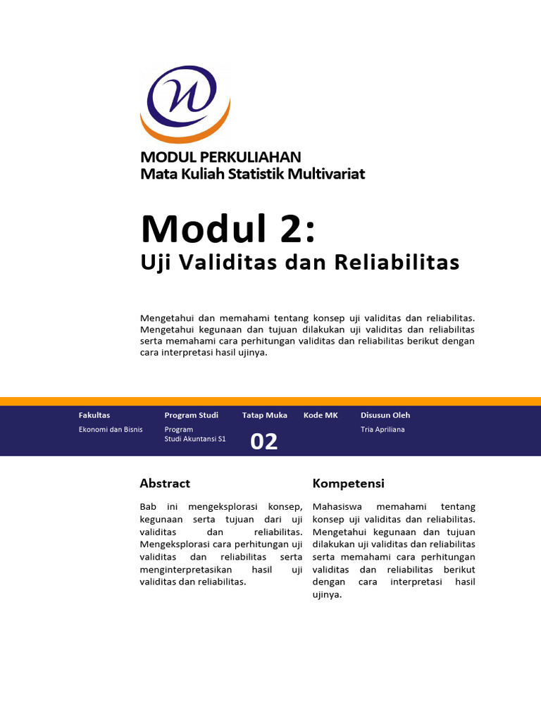 Modul 3 (Uji Validitas Dan Reliabilitas) | PDF
