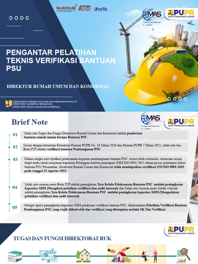 MP1_Pengantar Pelatihan Verifikasi Bantuan PSU | PDF