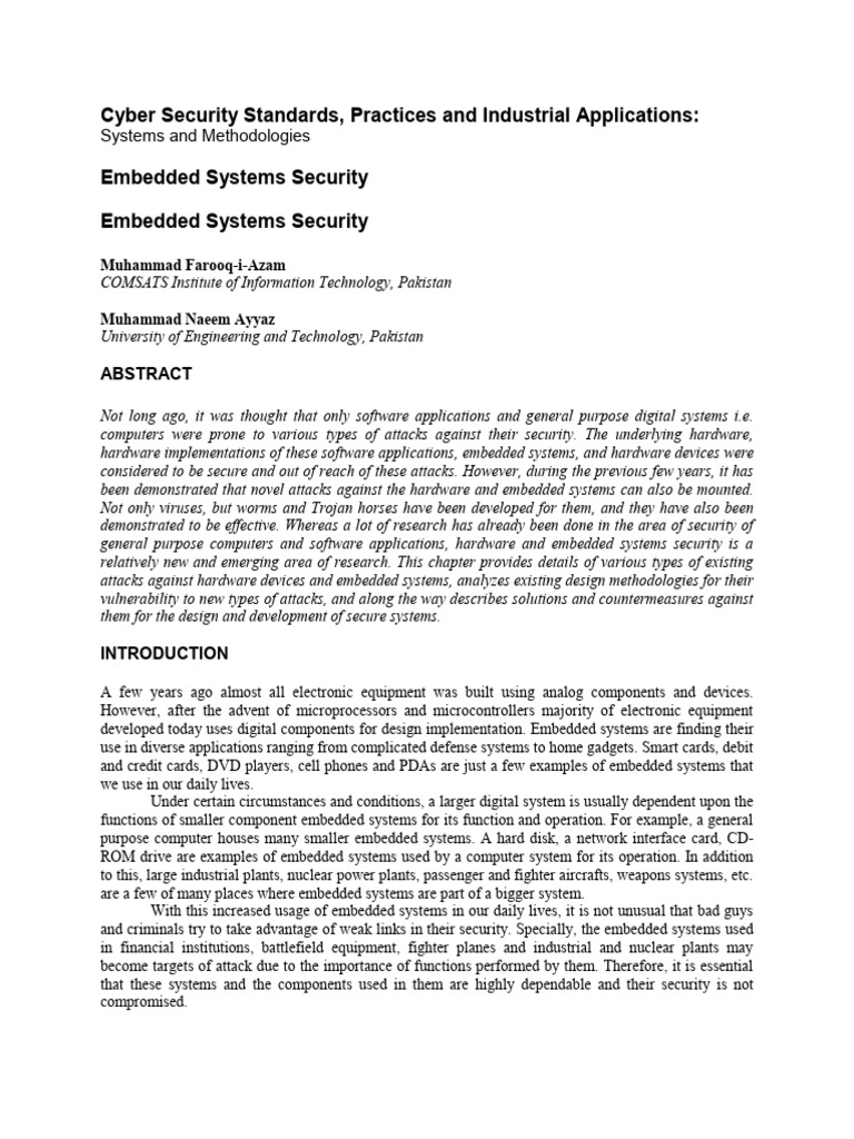 Embedded Systems Security | PDF | Bios | Embedded System