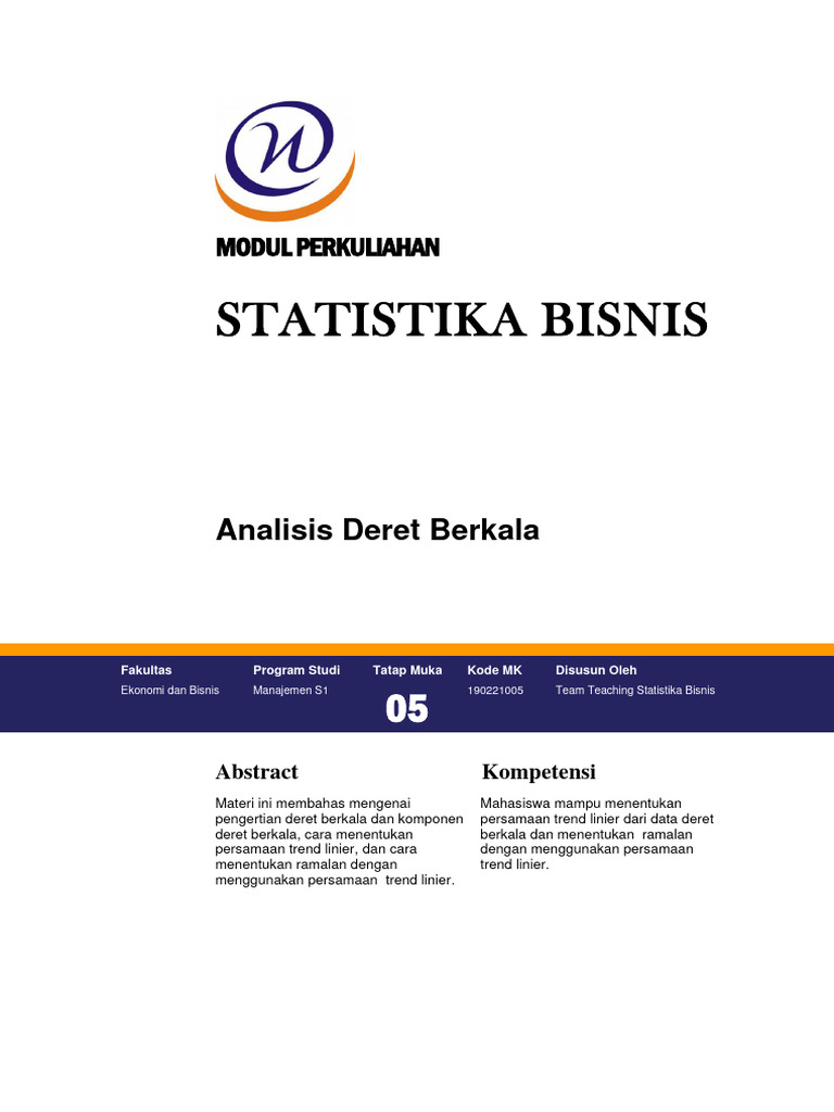 Modul Statistika Bisnis-5-Analisis Deret Berkala | PDF