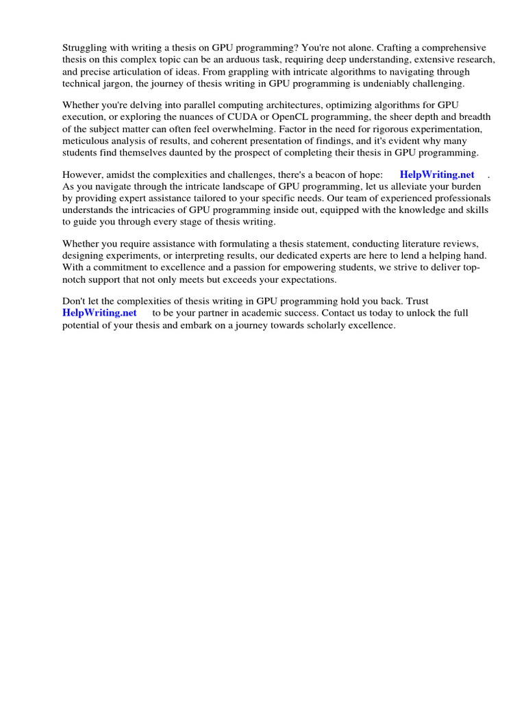 Thesis Gpu Programming | PDF Thesis Gpu Programming | PDF