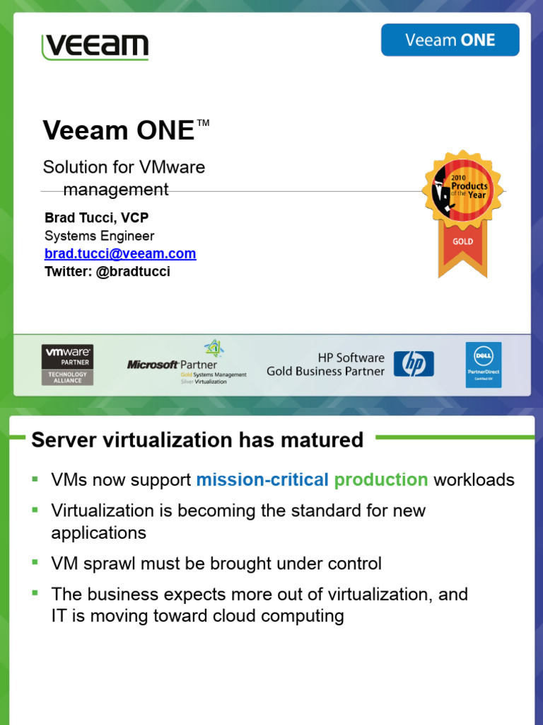 Veeam One: Solution For Vmware Management | PDF | Virtual Machine ...
