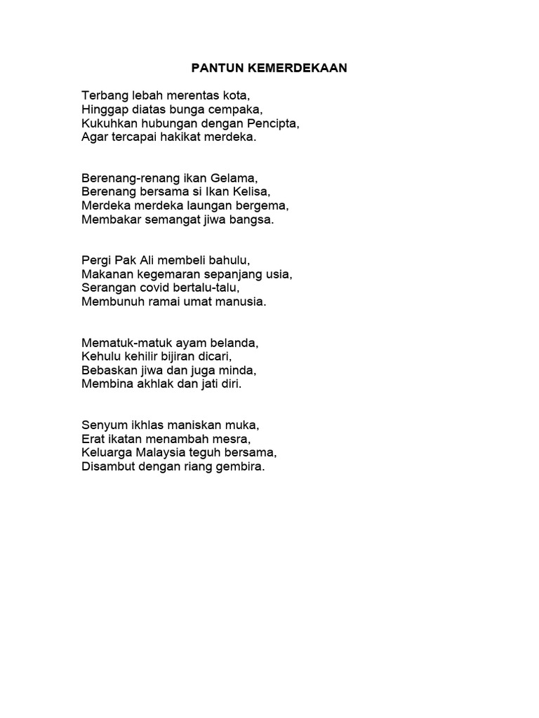 PANTUN KEMERDEKAAN | PDF