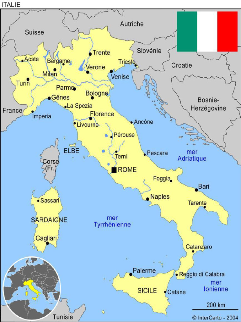 Mapa Da Itália Com As Principais Cidades PDF | PDF