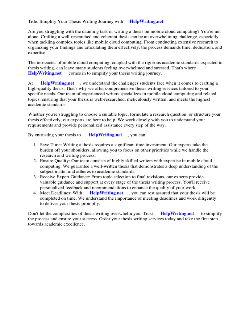 Mobile Cloud Computing Thesis Topics Pdf