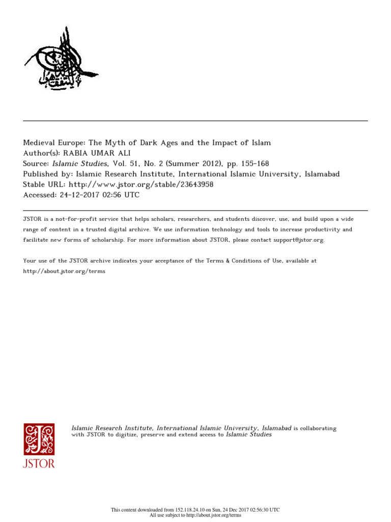 Medieval Europe The Myth of Dark Ages and The Impact of Islam | PDF ...