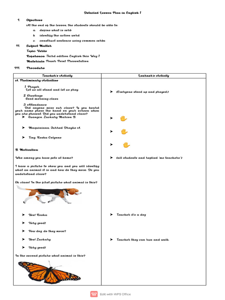 Detailed Lesson Plan in English 1 | PDF