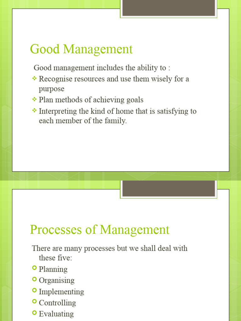 Processes of Management GRADE 8 | PDF | Money | Resource