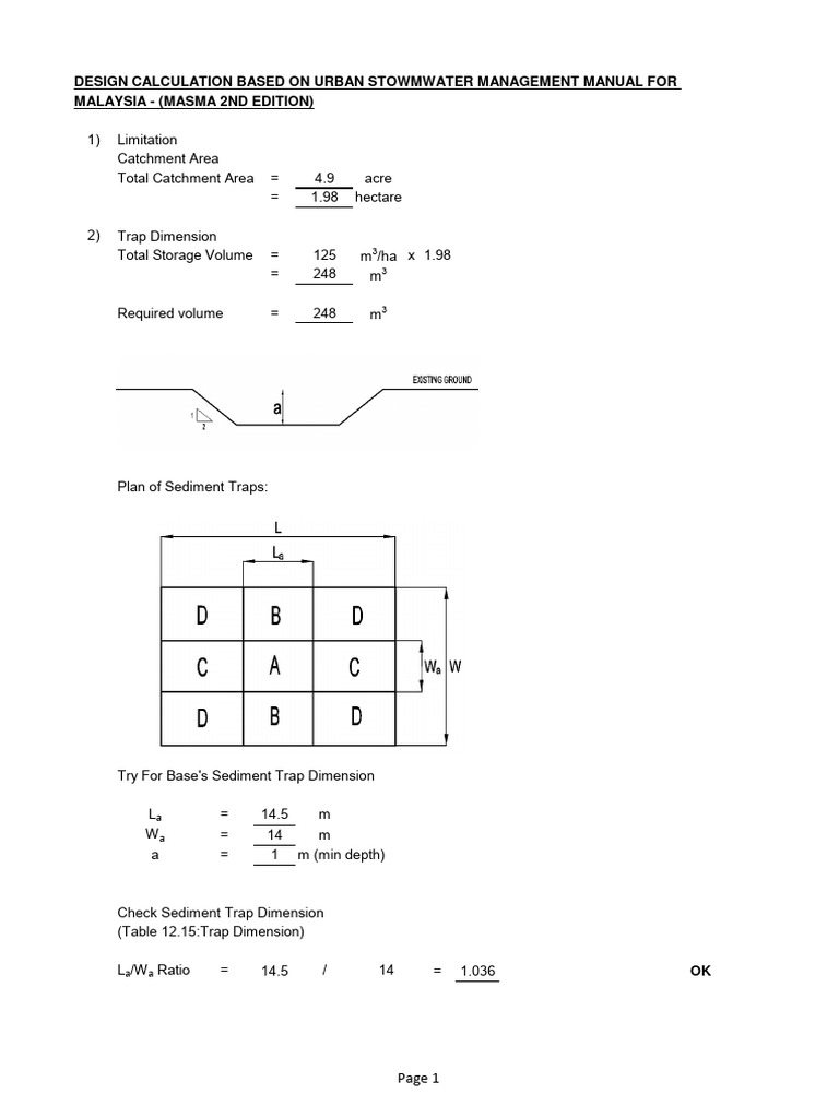 Silt Trap Calc | PDF